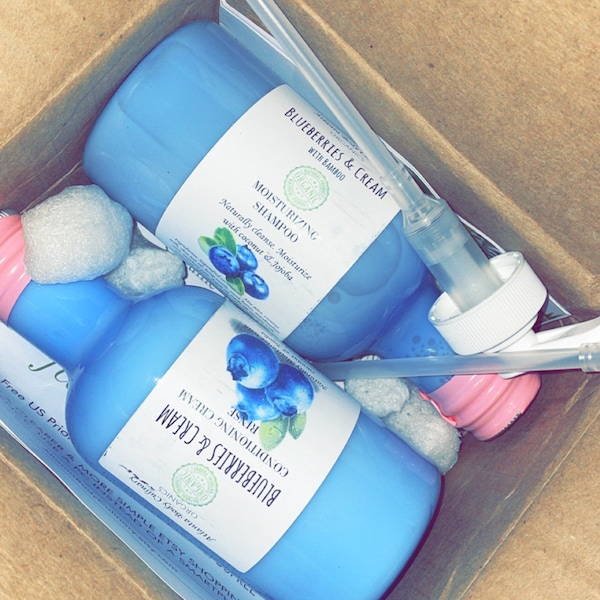 Blueberries & Cream Set Organic Shampoo Organic Hair Conditioner Vegan ...