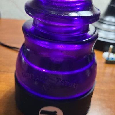 2 Authentic Vintage Medium Size Glass Insulators Stained Purple. Set of ...