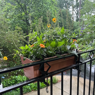 36l Green Flower Box Planter With Modern Stand - Etsy