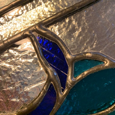 Stained Glass Transom Window HANGING 35 X 12 Including Hooks - Etsy