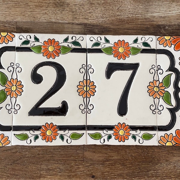 Handmade Ceramic House Number Tiles MARIGOLD - Large Size - Etsy