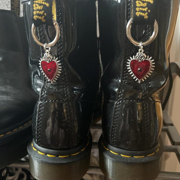 Gold and Silver Sacred Heart Boot Charms - Etsy UK