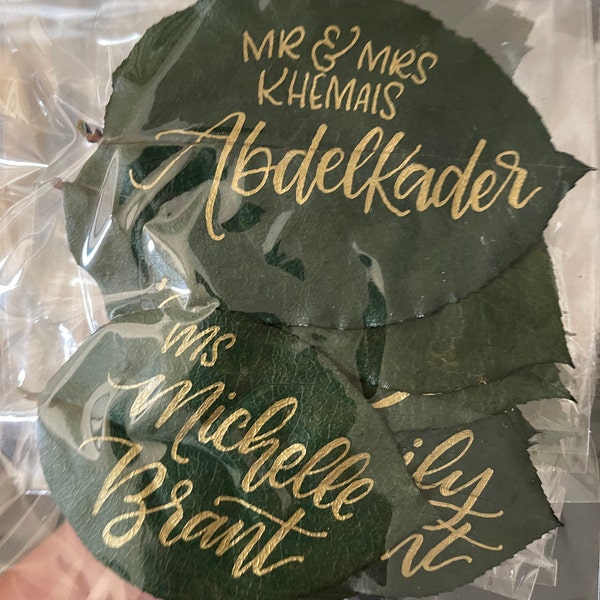 REAL Lemon Leaf Place Cards, Place Cards, Garden, Mountain, Bohemian ...
