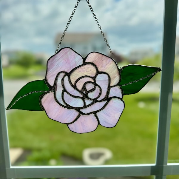 Rose Pattern Stained Glass Pattern DIY Stained Glass Pattern Pdf Flower ...