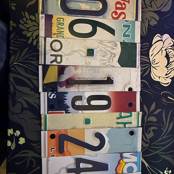 Worn & Faded Flat and Embossed License Plate Letters and Numbers to ...