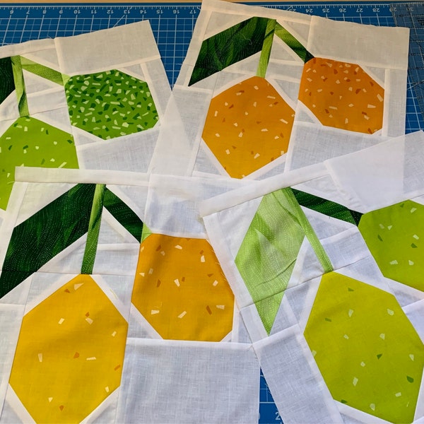 Fresh Lemons Summer Food Quilt Block PDF Pattern - Includes ...