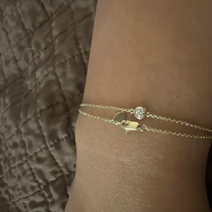 Diamond Single Bezel Bracelet, Simple Diamond Bracelet, Solitaire ...