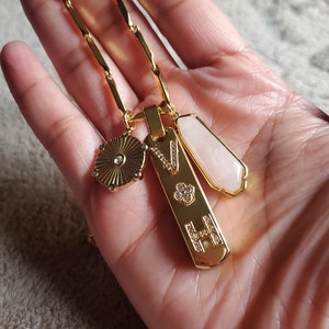 Gold Open Link Chain Mixed Charms Necklace - Etsy