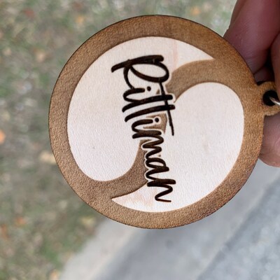 School Logo Keychain Custom Wooden Engraved Keychain Teacher - Etsy