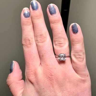 Pearl Cut Eternity Wedding Band, Pearl and Round Cut Moissanite Diamond ...