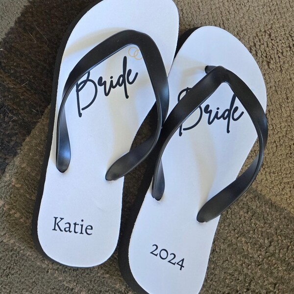 Custom Bride & Team Bride Flip-flop Sandals - Etsy
