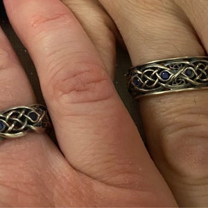 Infinity Wedding Band With Sapphires, Sterling Celtic Wedding Band ...