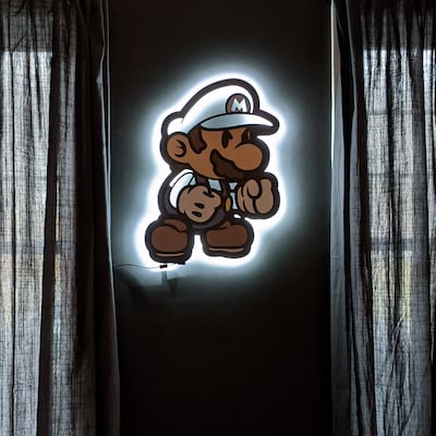 Mario Led Sign Wall Art Decor Glow in the Dark Wall Art Kids Room Decor ...