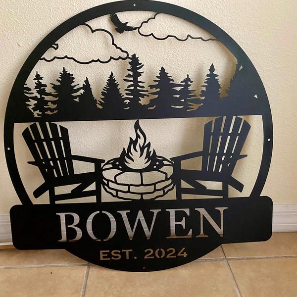 Metal Outdoor Sign Custom Campfire Sign Camper Decor Personalized ...