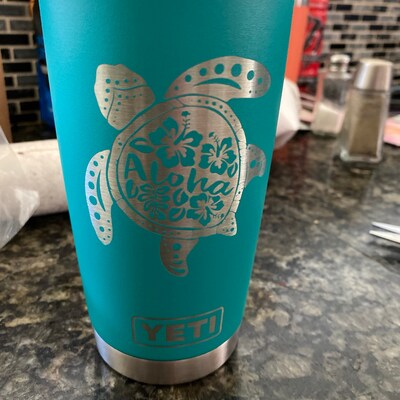 Sea Turtle Aloha Mandala Engraved YETI Rambler Tumbler Engraved Tumbler ...