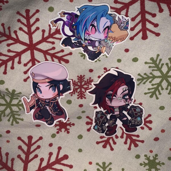 Arcane League of Legends Stickers: Jinx, Vi, Caitlyn - Chibi Style - Etsy