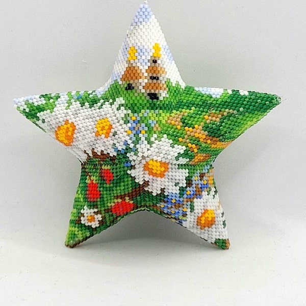 Dragon 3D Peyote Star Pattern PDF Fantasy Animal Beaded Star Pattern ...