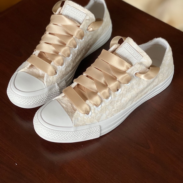 Lace Bridal Converse: Champagne Wedding Tennis Shoes - Etsy