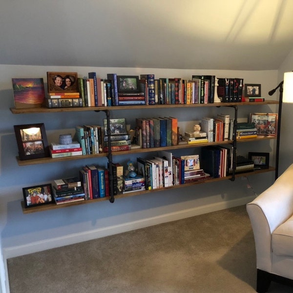 Industrial Pipe Shelving Kit Rustic Industrial Shelf With Your Choice ...