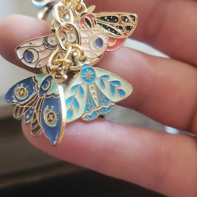 Kawaii Red Japanese Keyfob Wristlet, Kimono Keyring Keychain, Flower ...