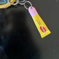 Glossier Brand Keychain Cap key Ring Included Chapstick and Lip Balm ...