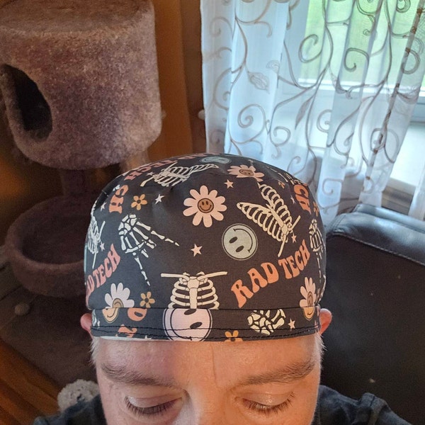 Rad Tech Scrub Hat| Radiology- X-ray Scrub Cap | Satin Lined Option ...