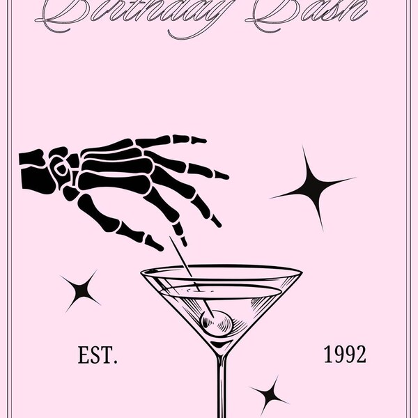 Any Age Pool Party Invite, Hand Drawn Birthday Invitation, Scribble ...