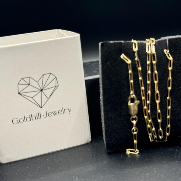 18k Gold Chain Necklace Bracelet , Figaro Chain , Paperclip Chain ...