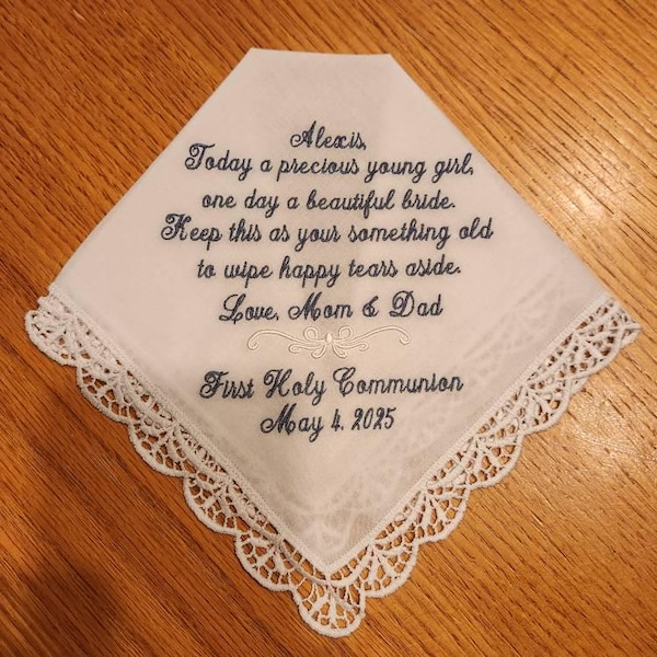 Mens Embroidered Handkerchief With Cross, Religious Handkerchief for ...