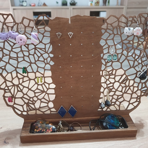 Modern Wooden Stud Earring Display Earring Storage Stud Earring ...