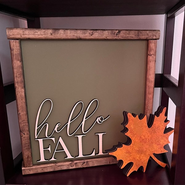 Hello Fall Sign | Fall Decor | Fall Decorations | Fall Signs | Fall ...