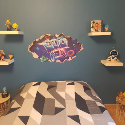 Personalised 3D Cracked Wall Effect Graffiti Wall Art Decal/sticker - Etsy