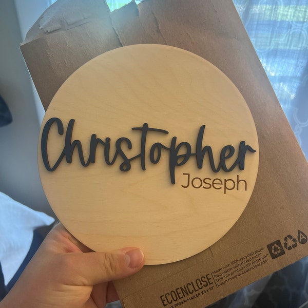 Baby Name Sign | Birth Announcement Sign | Personalized Wooden Name ...