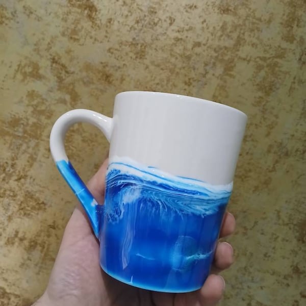 Pair of Ocean Wave Inspired Ceramic Mugs - Handcrafted in Charleston ...