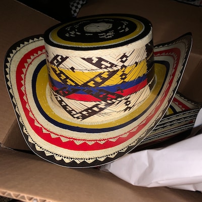 6 Pack Tri-color Vueltiao Colombian Hat Made of Cardboard for Parties ...
