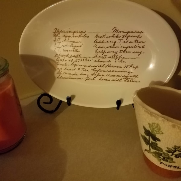 Recipe Plate, Plate With Handwriting, Handwriting, Handwriting Transfer ...