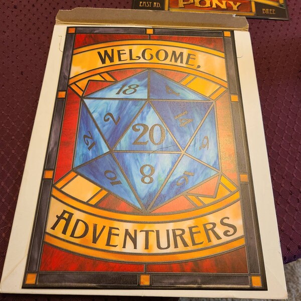 D&D 'welcome Adventurers' - Icon Style Stained Glass Window Cling - Etsy