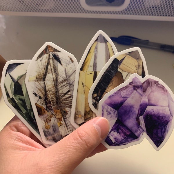 Rainbow Crystal Sticker Pack- Crystal Stickers, Set of 6 Watercolor ...