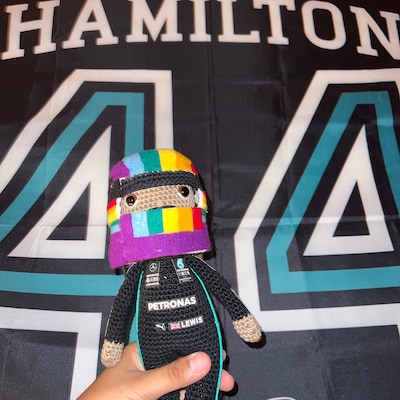 Lewis Hamilton Mercedes F1 Formula 1 Racing Driver Crochet Plushie Doll ...