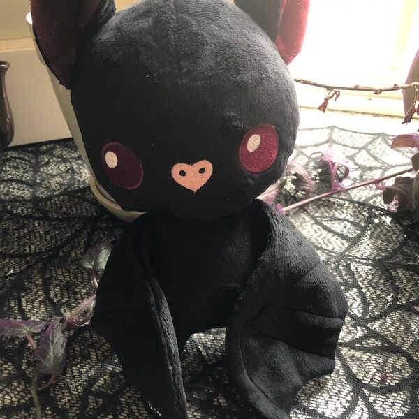 Custom Bat Plush - Halloween Bat Softie - Embroidered Stuffed Animal ...