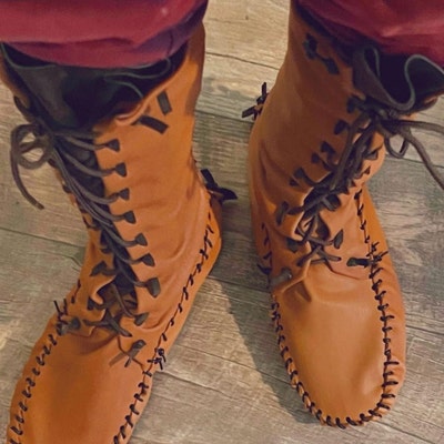 Handmade Leather Moose Moccasins Great Hiking Shoes or - Etsy