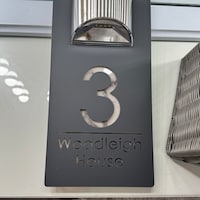 K Smart Sign Modern House Signs Plaque Door Number Street Glass Effect ...