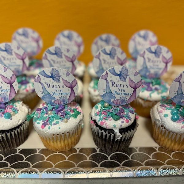 Thank You Mermaid Party Favors - Custom Birthday Treat Bags - Popcorn ...