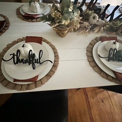 Table Word Place Setting, Thanksgiving Decor, Formal Dining Room, Fall ...