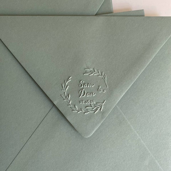 Personalized Name Embosser,wedding Embosser,custom Wreath Embosser With ...