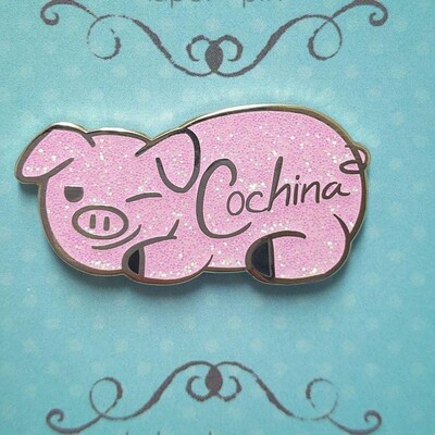 Cochina Pig Spanish Chicana Latina Hard Enamel Pin - Etsy