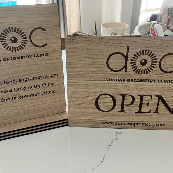 Personalised Wooden Open and Closed Sign for Business - Eco-friendly 2 ...