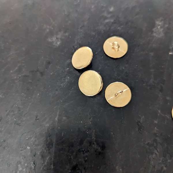 6pcs, 15mm, 20mm, 25mm Metal Shank Gold Button, Flat Head Metal Buttons ...
