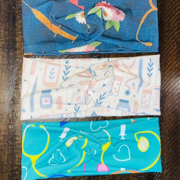 Medical Theme Fabric - Nurse Medical Theme Teal by Hot4tees Bg- Medical ...