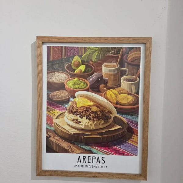 Arepas Poster - Venezuelan Food Wall Art, Colombian Food Art, Kitchen ...